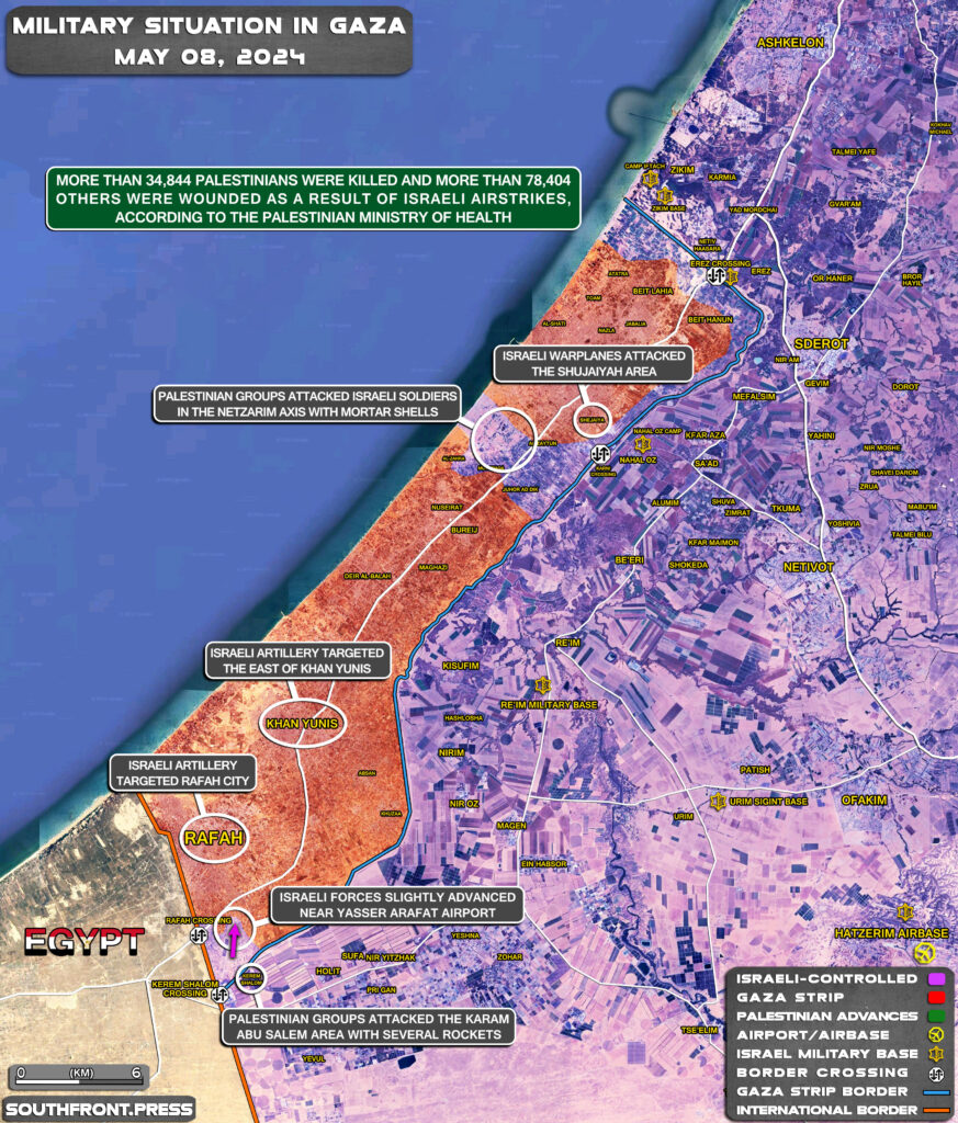 Military Situation In Gaza Strip On May 8 2024 Map Update Military Situation In Gaza Strip On May 8 2024 Map Update